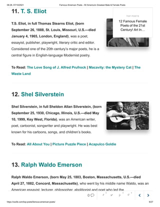 50 america's greatest male and female poets | PDF