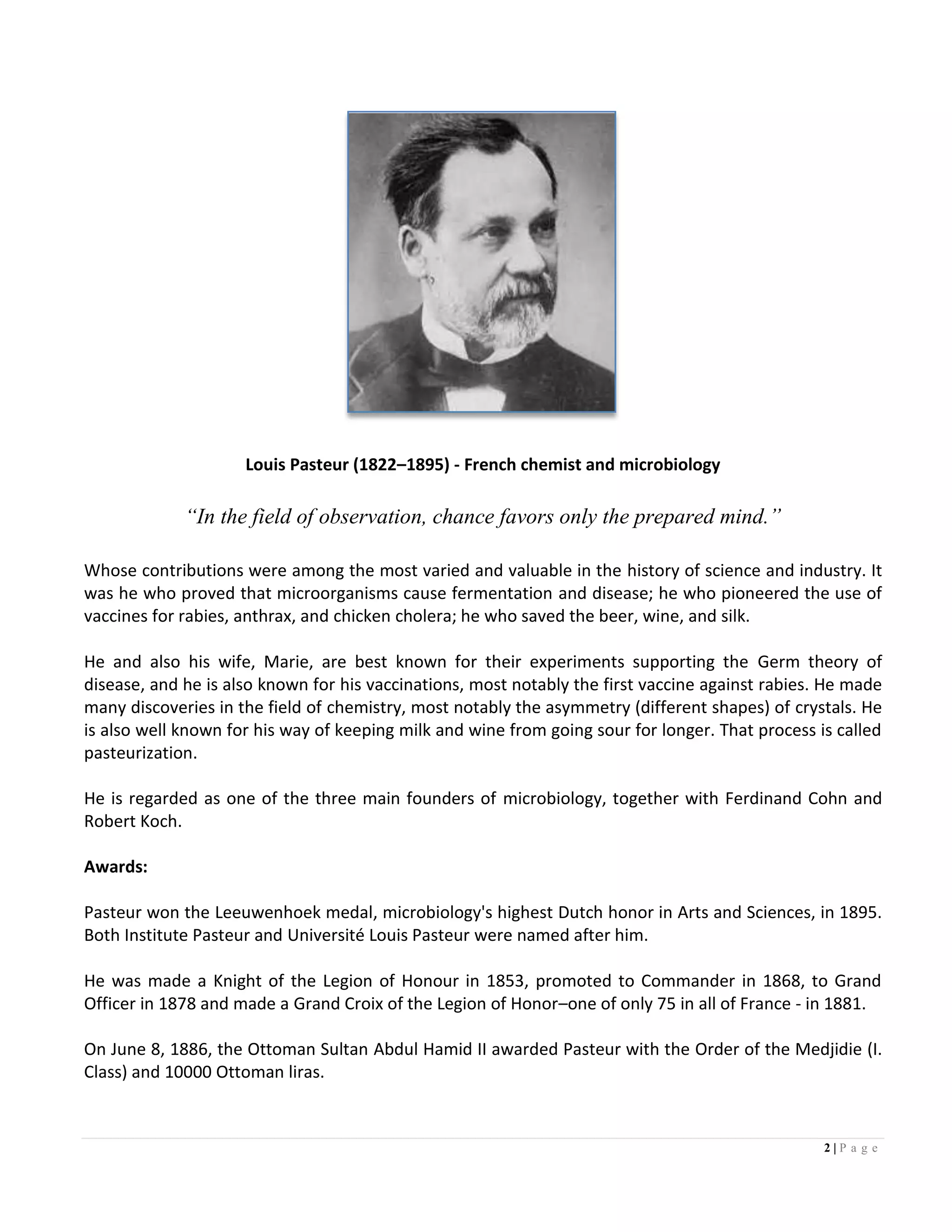 Famous biologist scientists (foreign) | DOCX