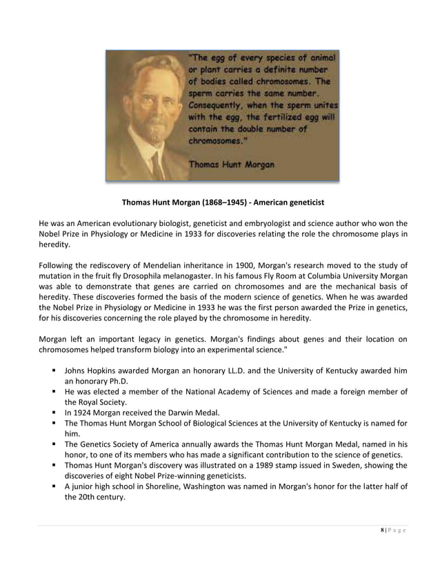 Famous biologist scientists (foreign) | DOCX | Genetics | Science