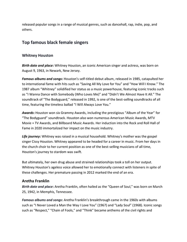 Famous Black Singers: Voices That Defined Generations.pdf