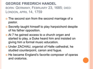 Famous composers of the baroque period (1685 1750 | PPTX