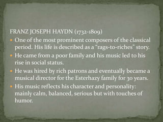 Famous composers of the classical period | PPTX