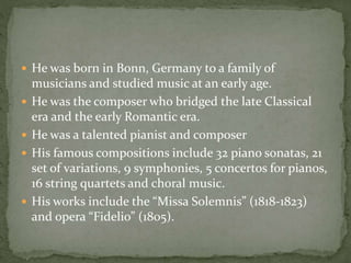 Famous composers of the classical period | PPTX