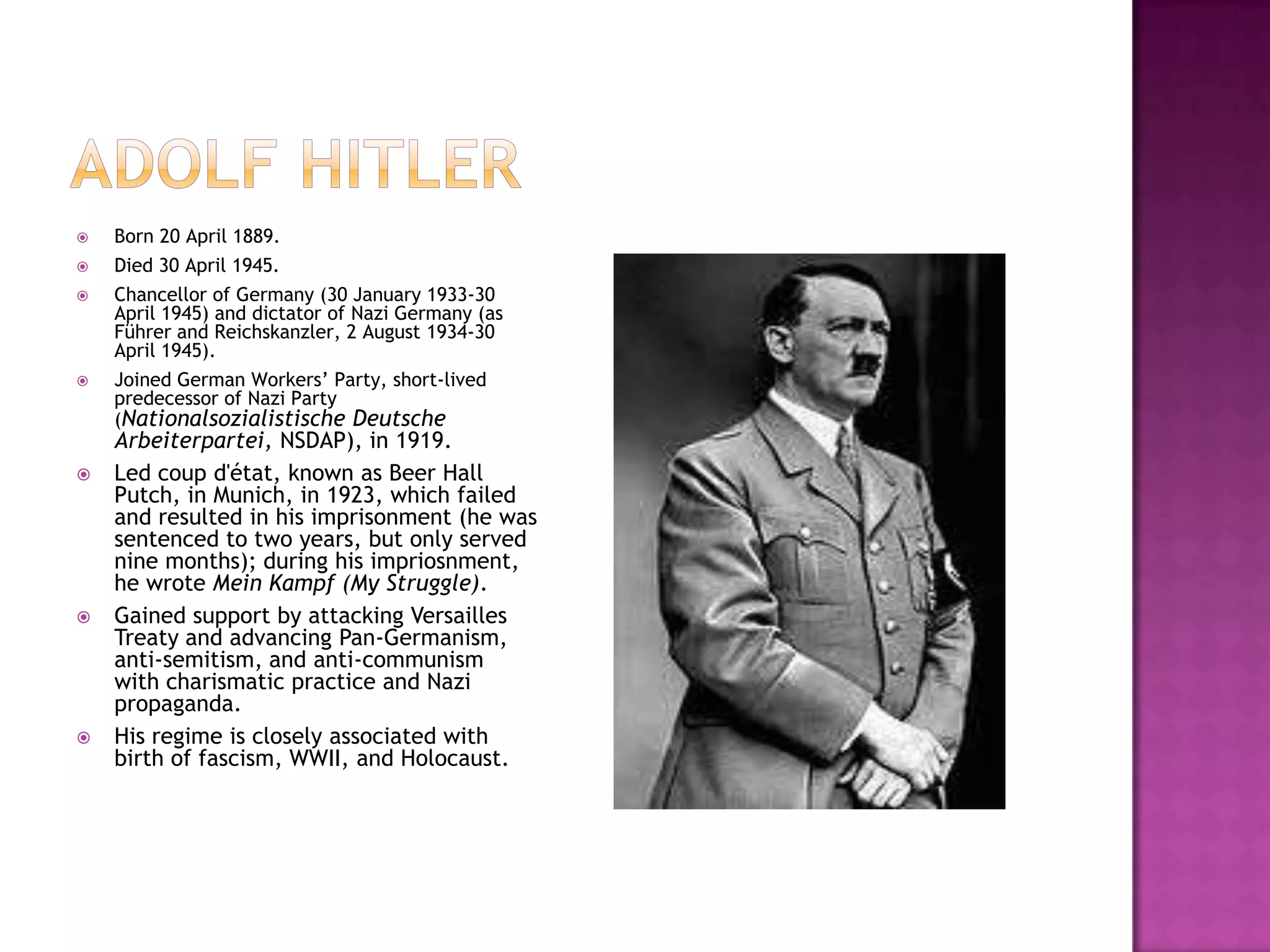 Famous Dictators | PPTX