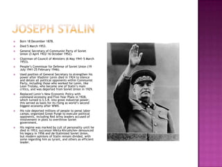 Famous Dictators | PPTX