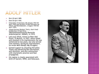 Famous Dictators | PPTX