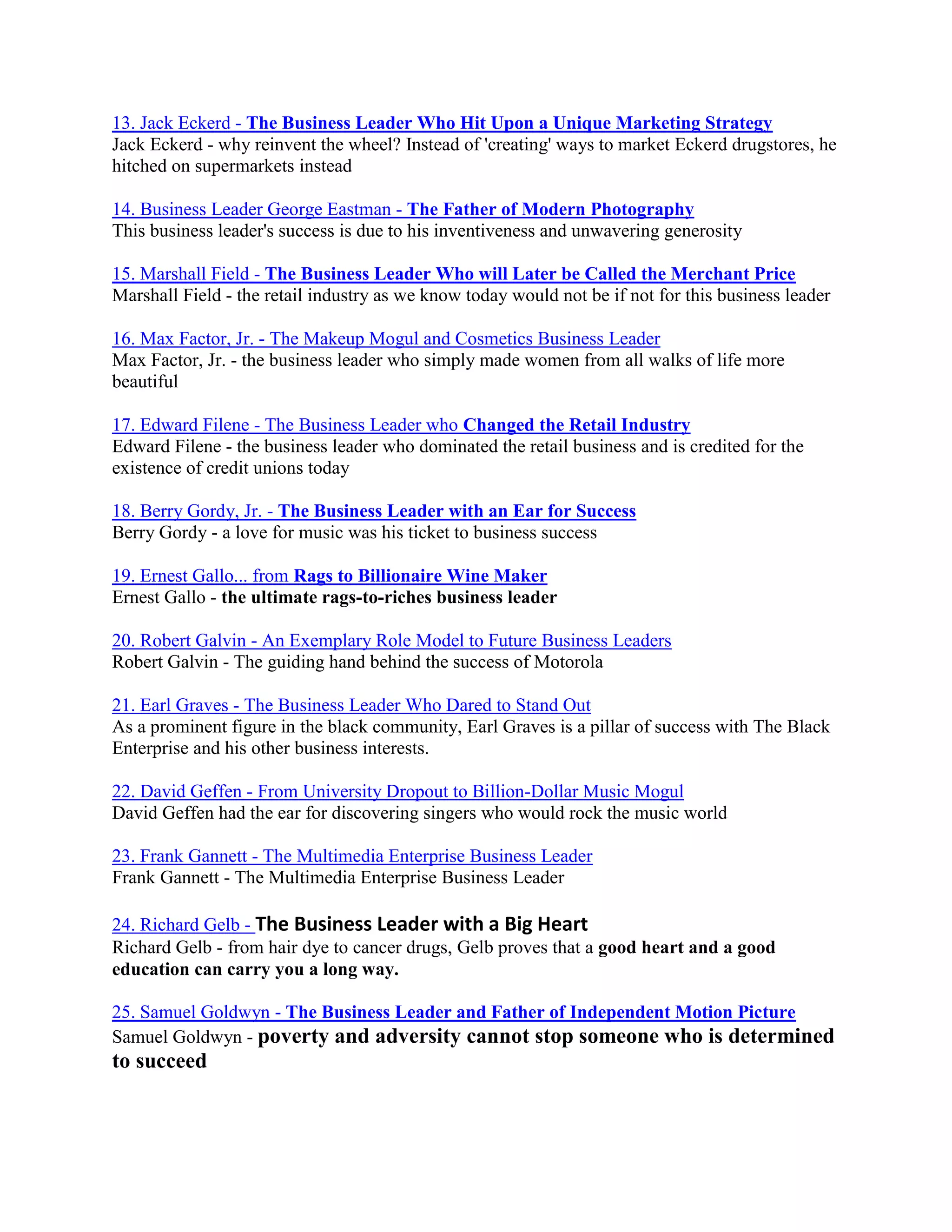 Famous entrepreneurs | PDF