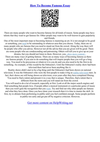 Famous Essay | PDF