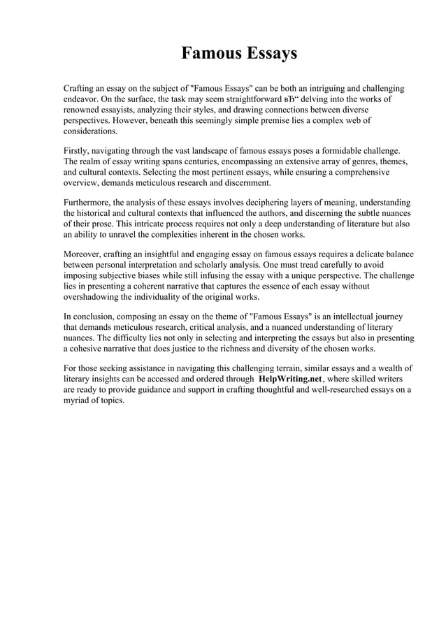 Famous Essays.pdf | Books and Literature