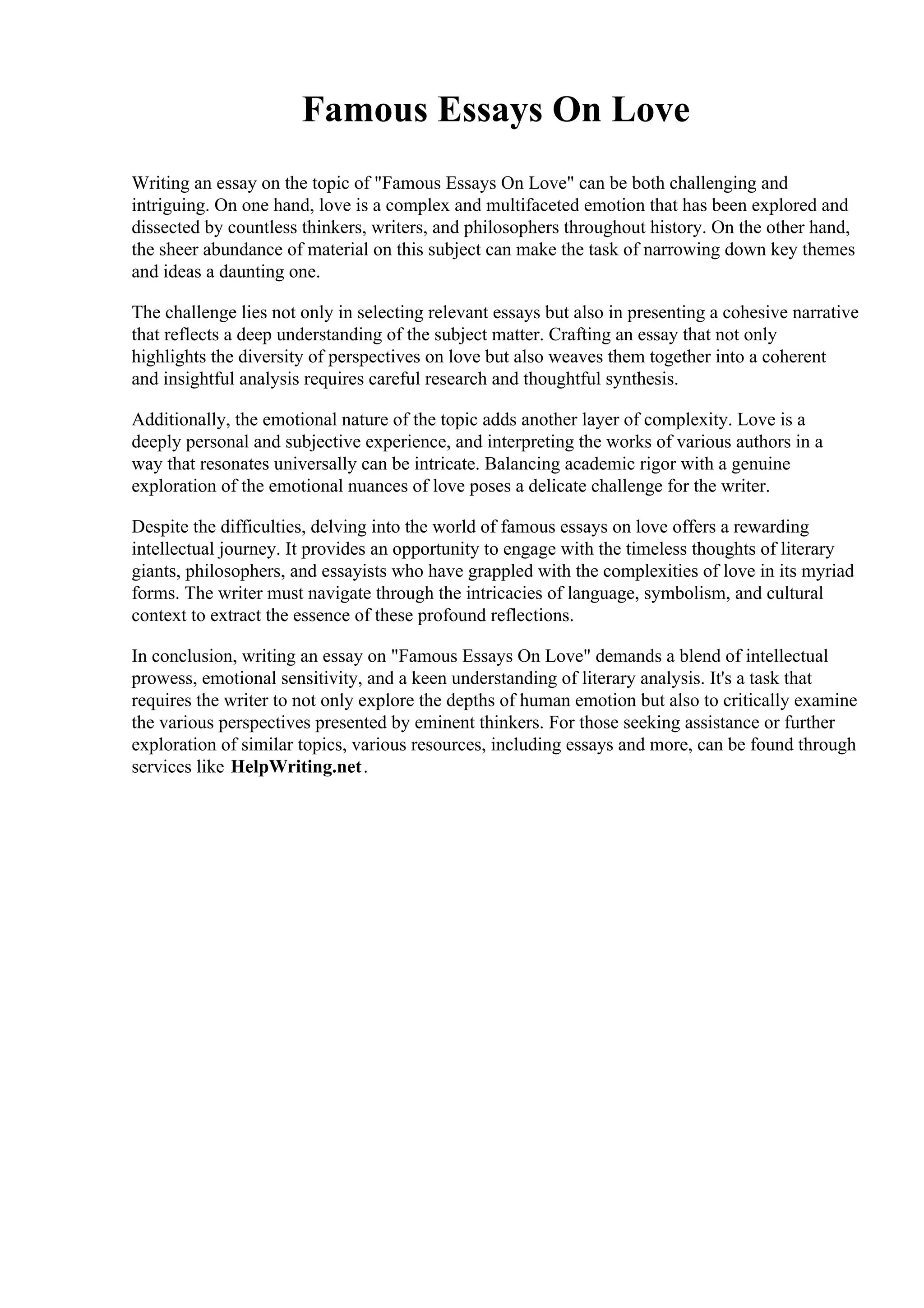 Famous Essays On Love.pdf