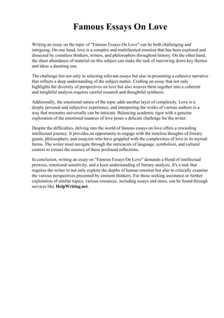 Famous Essays On Love.pdf