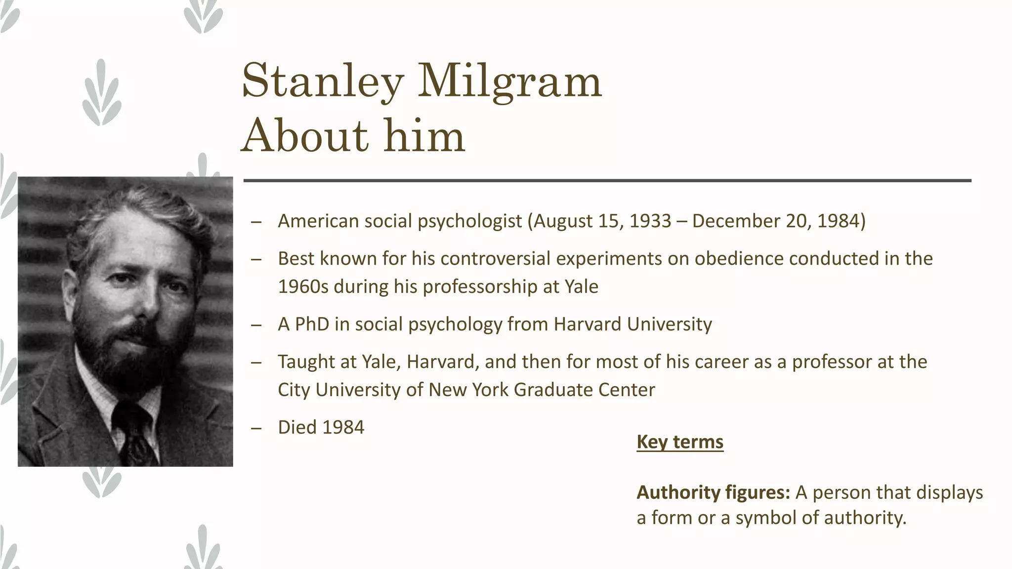 Famous Experiment with Electricity: Milgram Experiment | PPT