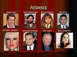 Famous Faces Quiz | PPT