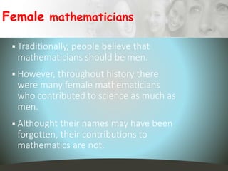 Famous female matematicians | PPT