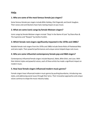 Famous Female Singers: Iconic Voices.pdf