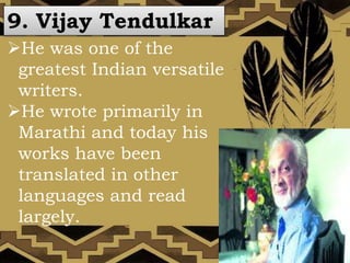 Famous indian Writers | PPTX