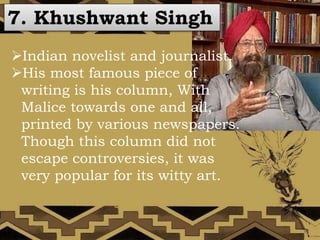 Famous indian Writers | PPTX