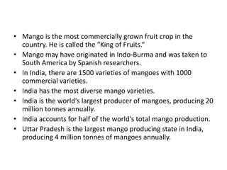 FAMOUS MANGO VARIETIES IN INDIA | PPTX