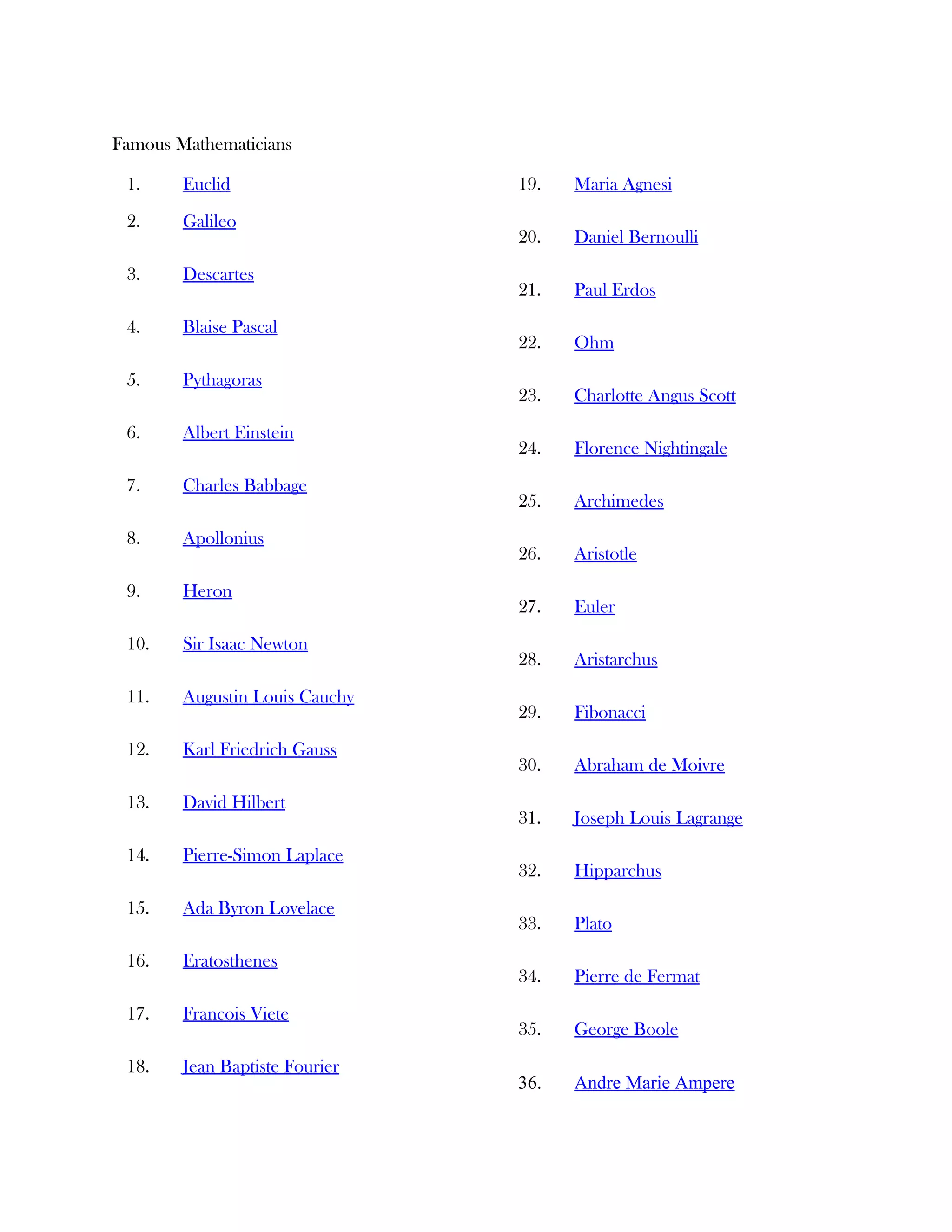 Famous mathematician power point project | DOC