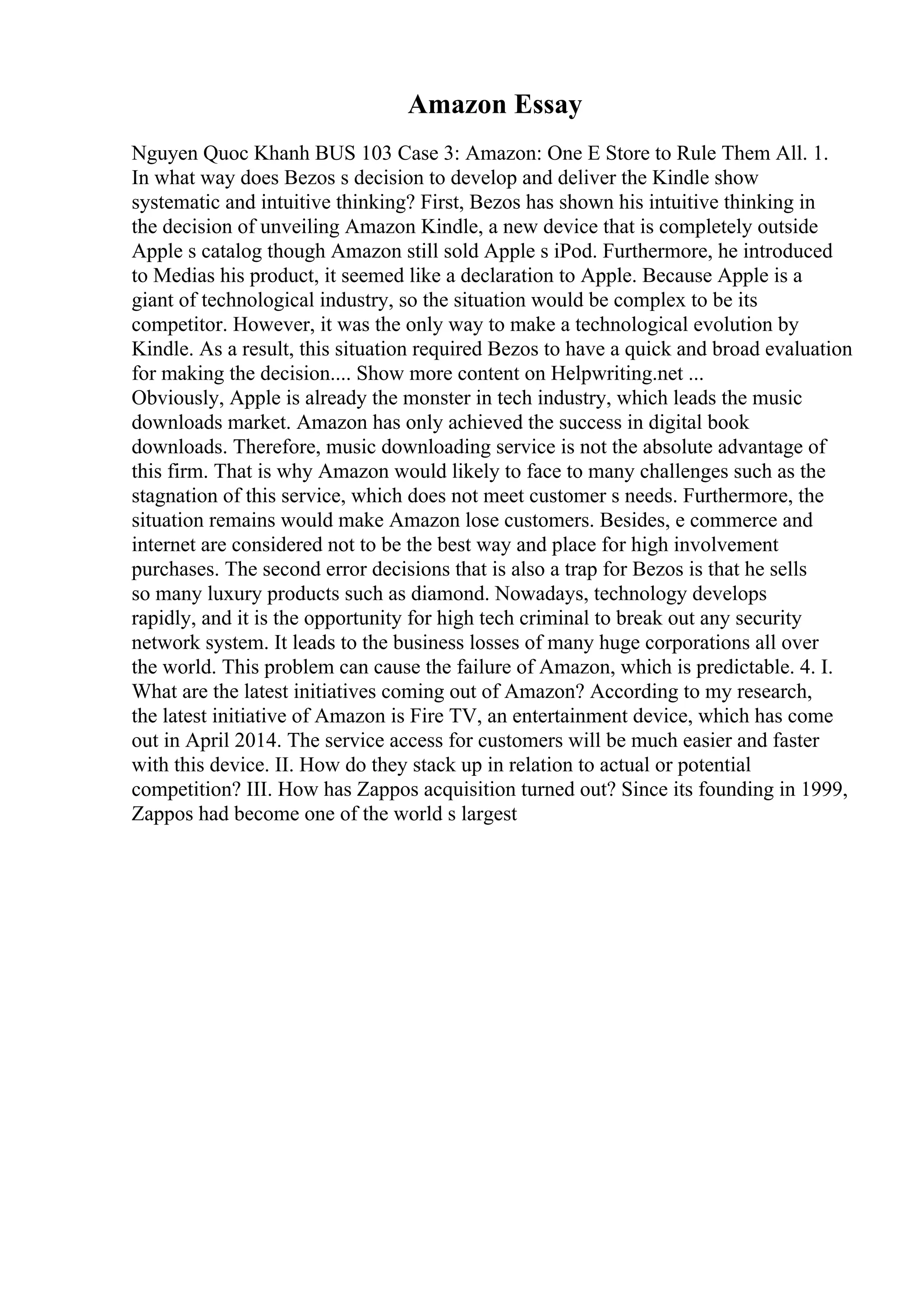 Famous Narrative Essays | PDF