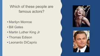 Famous people and professions | PPTX