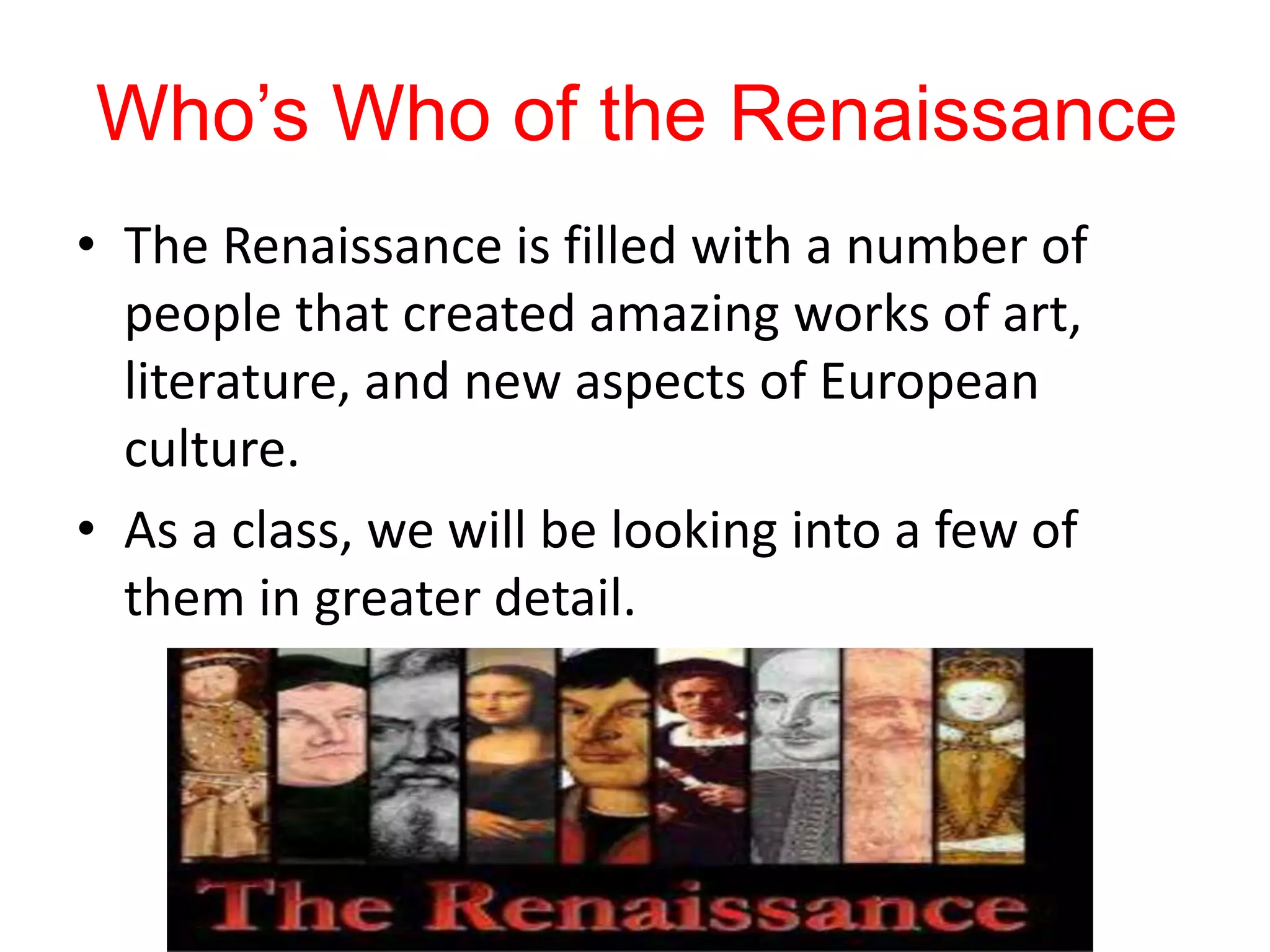 Famous people of the Renaissance | PPTX