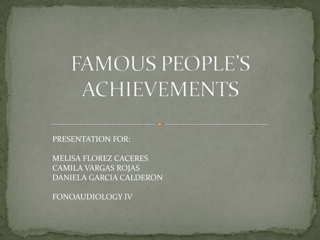 Famous people s achievements | PPT