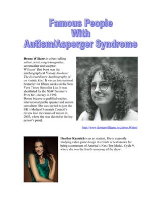 Famous People With Autism Or Asperger Syndrome | DOC