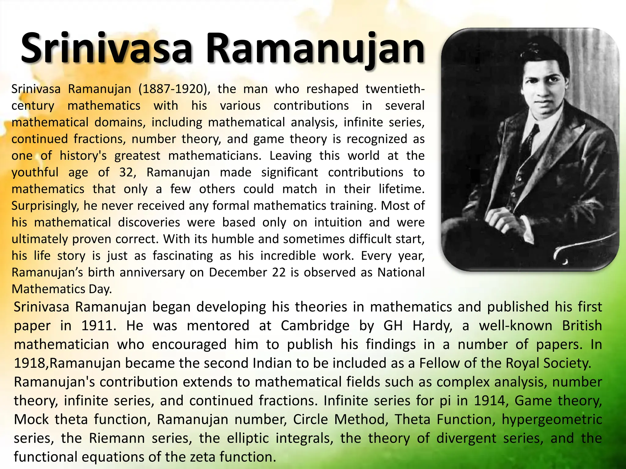 Famous Personality of India who are gives important contribution in the ...