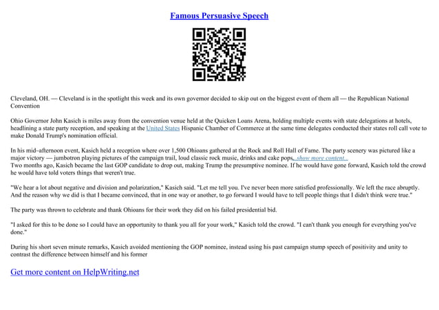 Famous Persuasive Speech | PPT