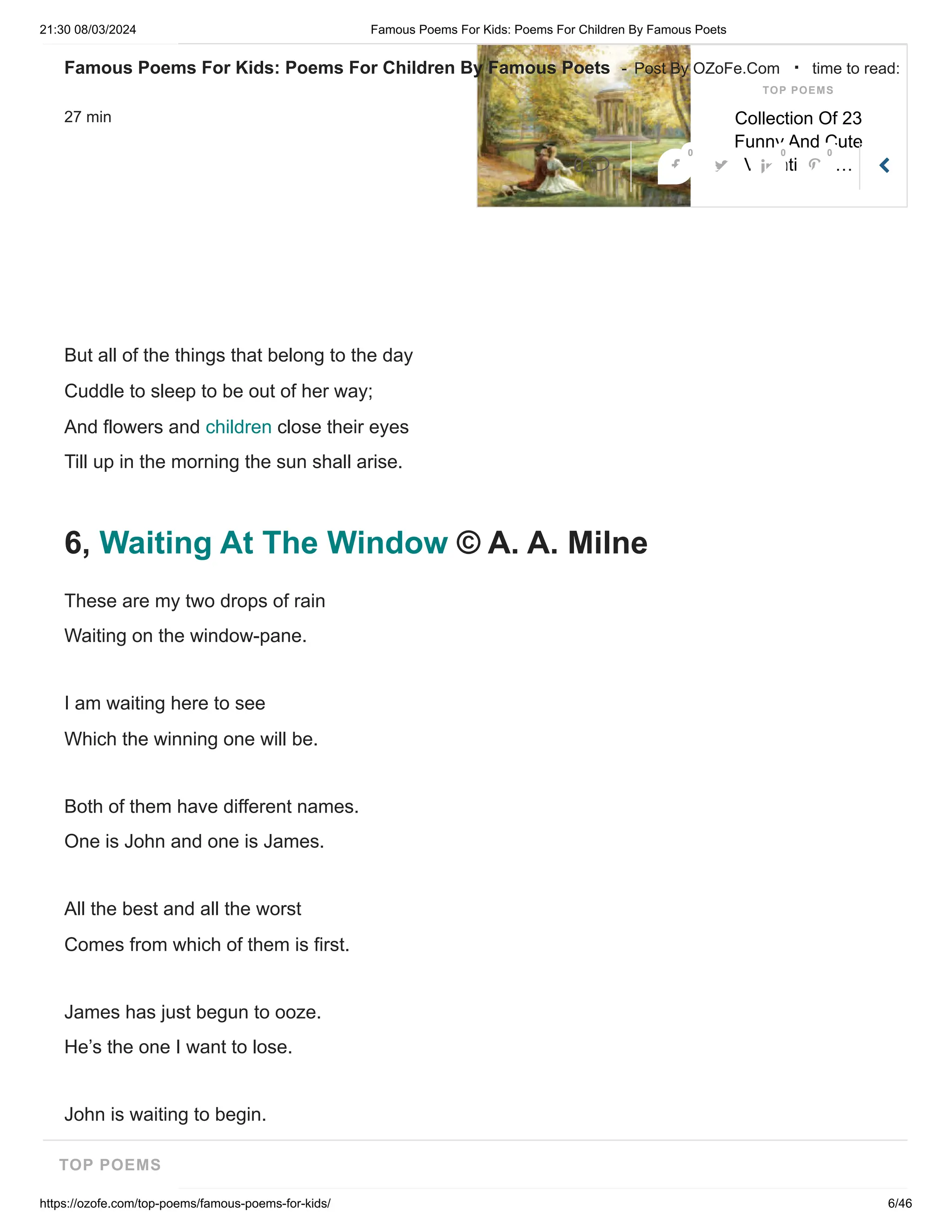 Best Poems for Kids to Nurture Their Love for Poetry | PDF