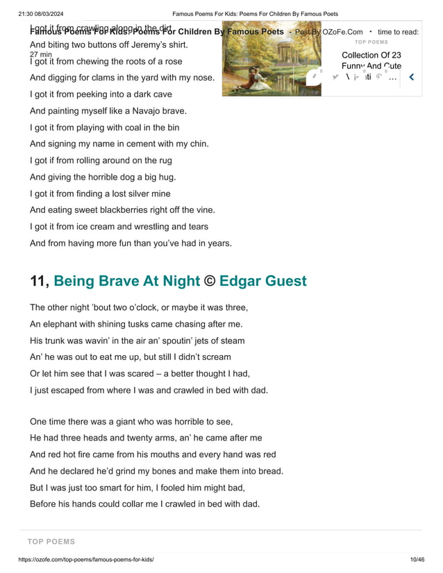 Best Poems for Kids to Nurture Their Love for Poetry | PDF