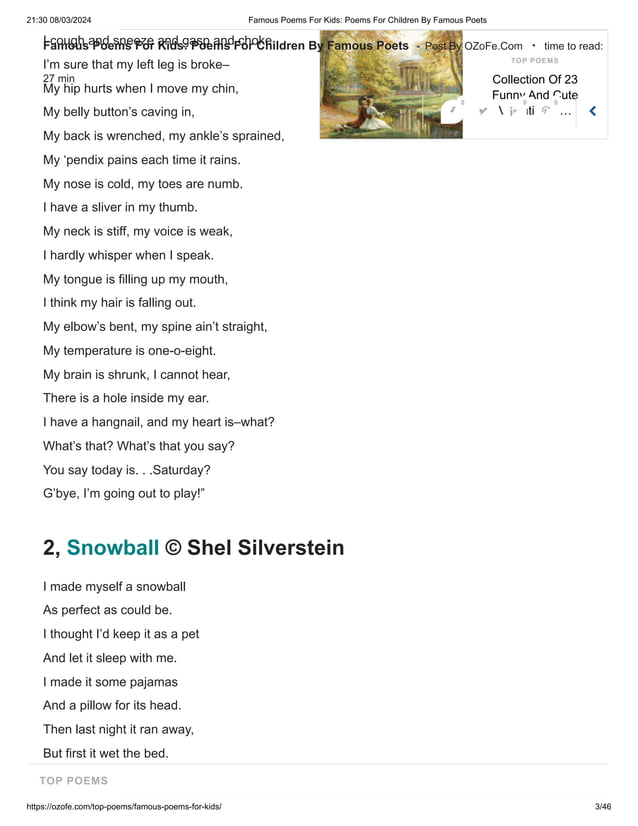 Best Poems for Kids to Nurture Their Love for Poetry | PDF