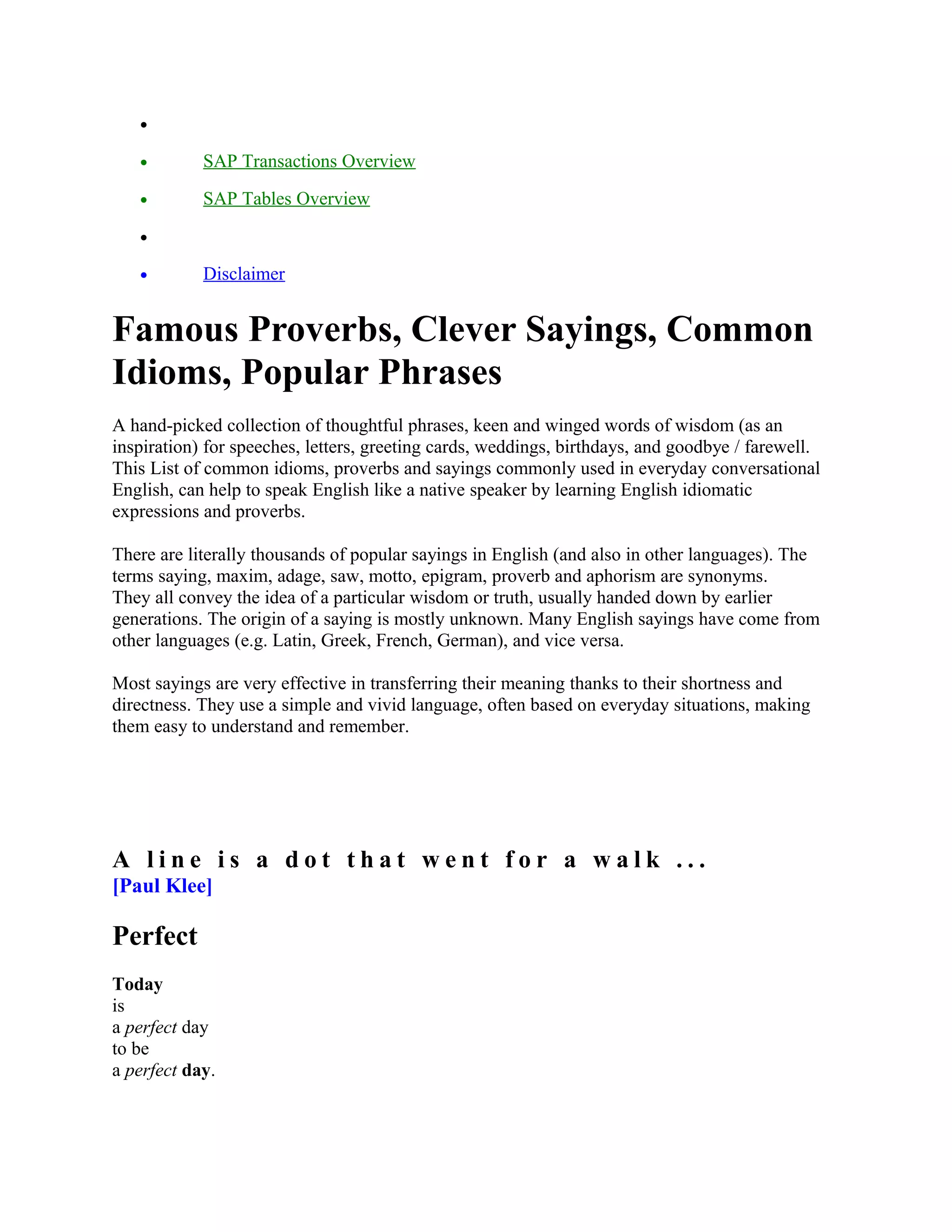 Famous proverbs | DOC