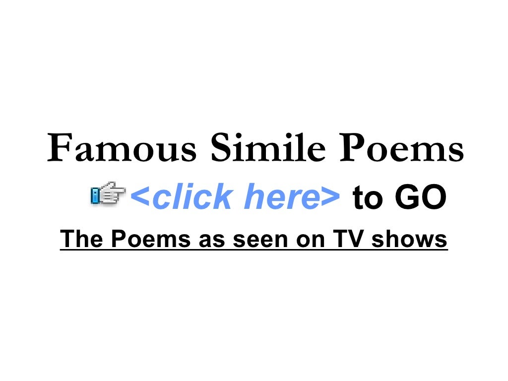 Famous Simile Poems