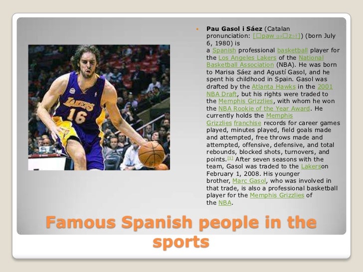 Famous spanish people in sports by mario garcia