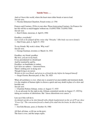 Famous suicide notes | PDF