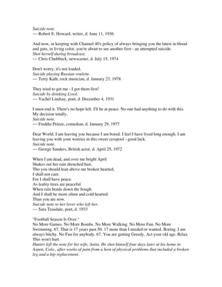 Famous suicide notes | PDF