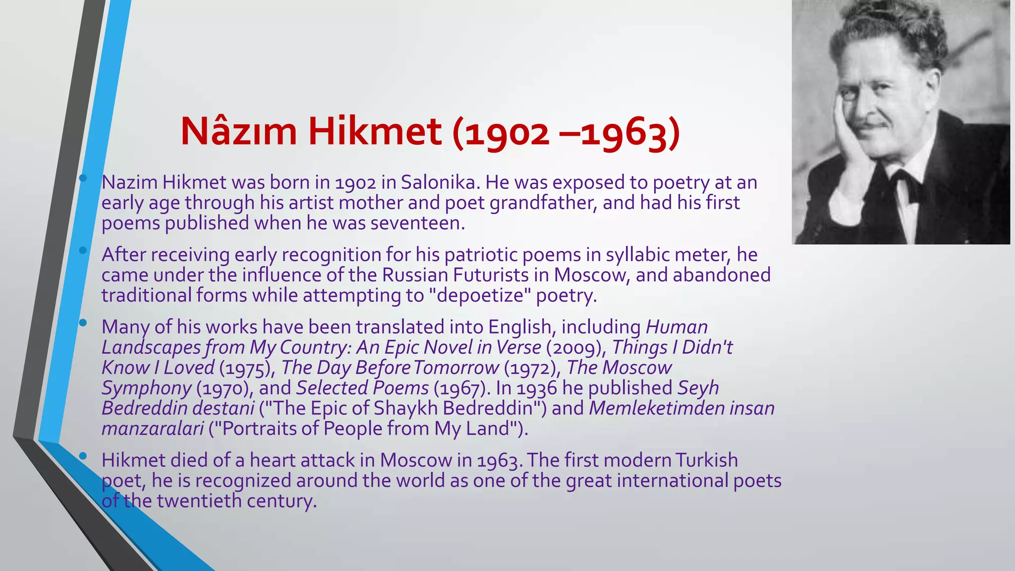 Famous turkish poets and writers | PPT | Free Download