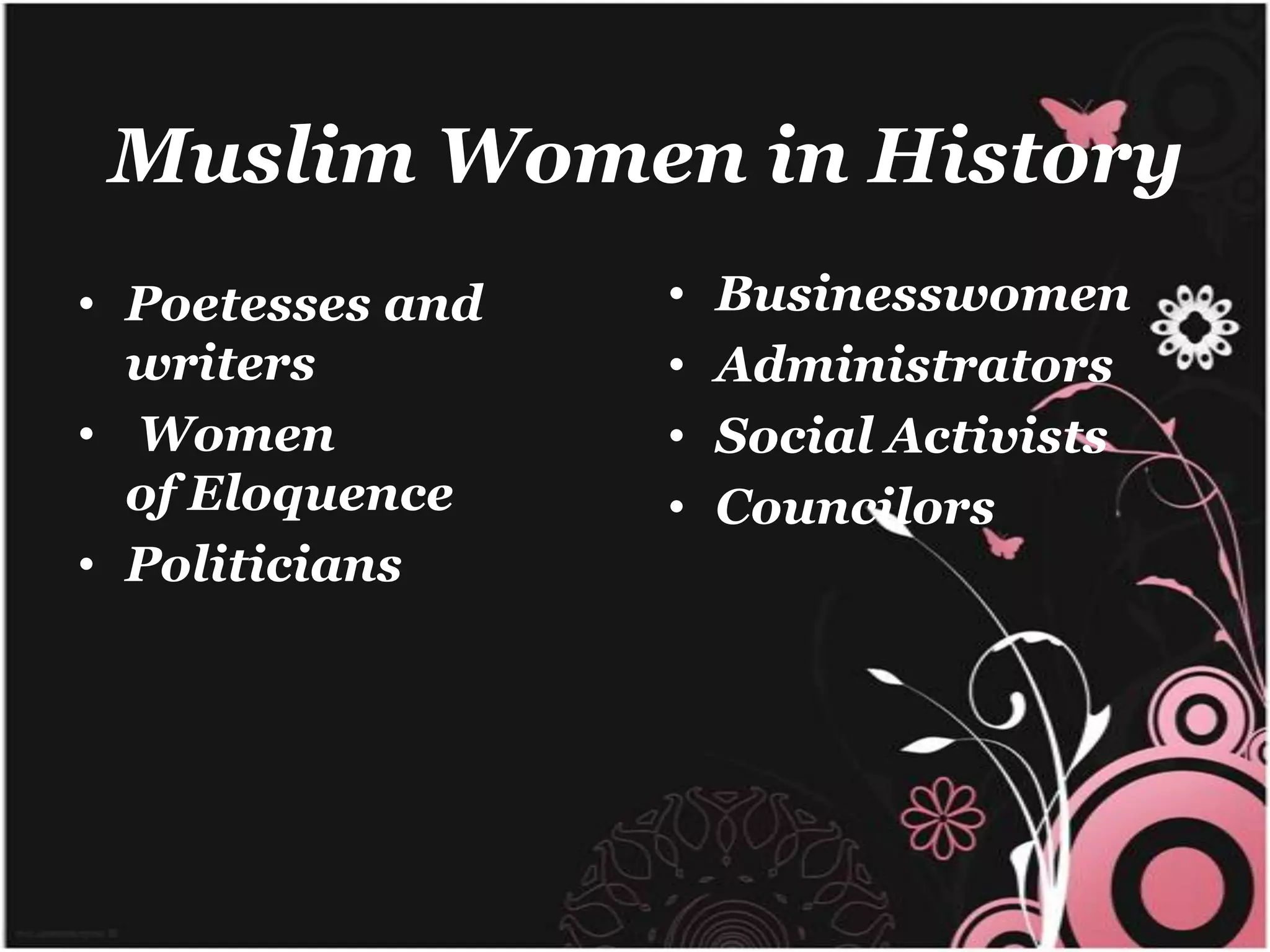 Famous muslim women in history | PPTX