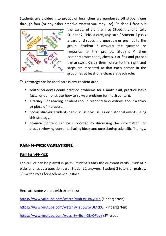 Fan n-pick | PDF | Homework and Study | Education