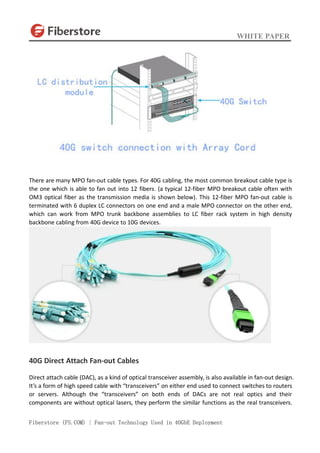 Fan out technology used in 40 gbe deployment | PDF