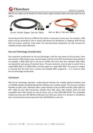 Fan out technology used in 40 gbe deployment | PDF