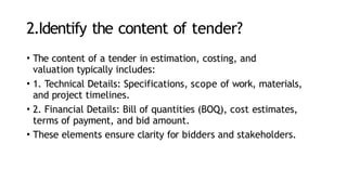 Detailed Specifications, report, and tenders | PPTX