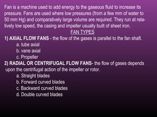 Fan and blowers (mech 326) | PPT | Home Appliances | Home & Garden