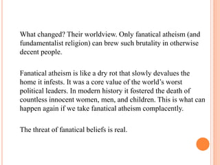 Fanatical atheism – a growing threat | PPT