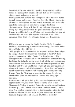 Fancher Golf CenterAs a boy growing up in Harrisonburg, Virgin.docx