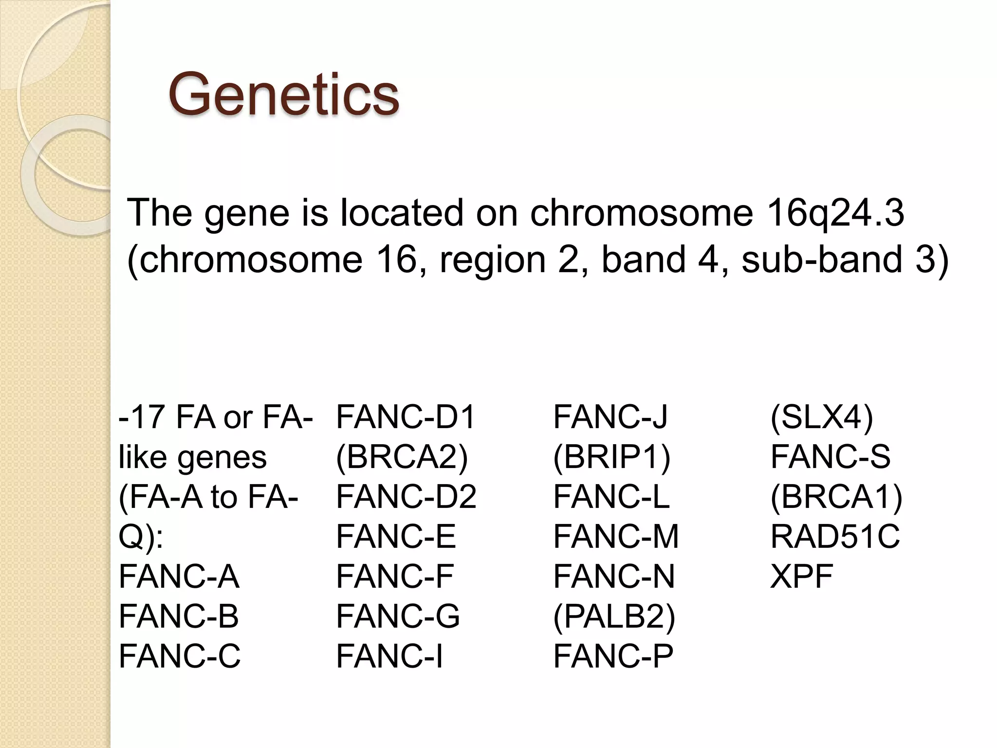 Fanconi’s Anemia | PPTX