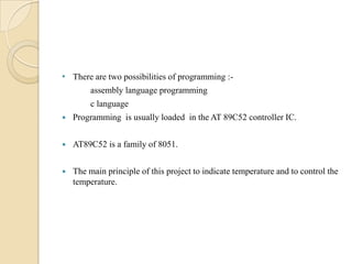 Temperature Based Fan Controller | PPTX