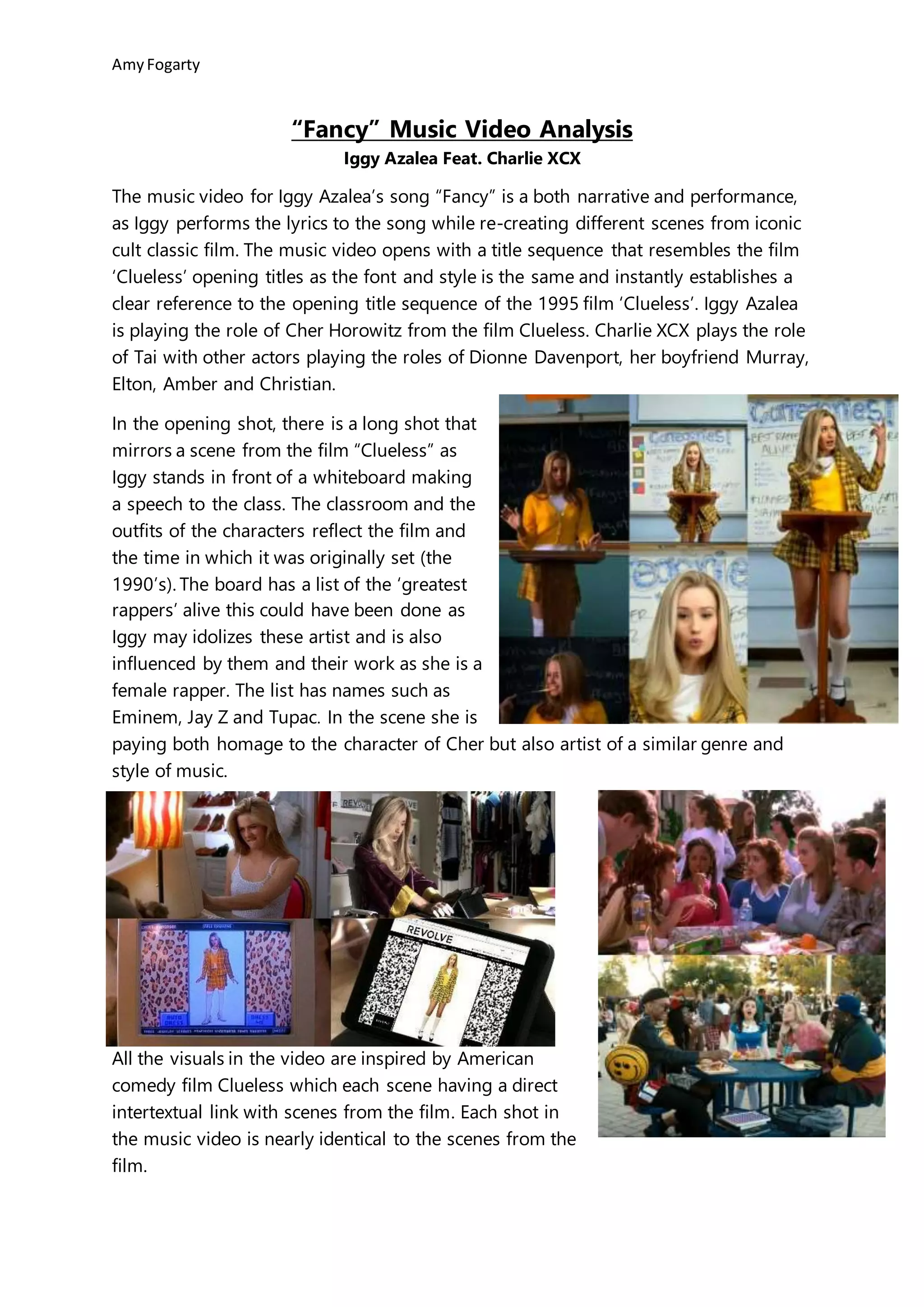 Fancy Music Video Analysis | DOCX | Hip Hop Music | Music